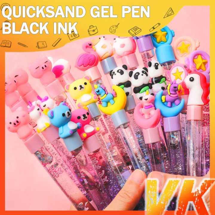 VK Cute Cartoon Design Gel Pen Quicksand Body Liquid Pens School ...