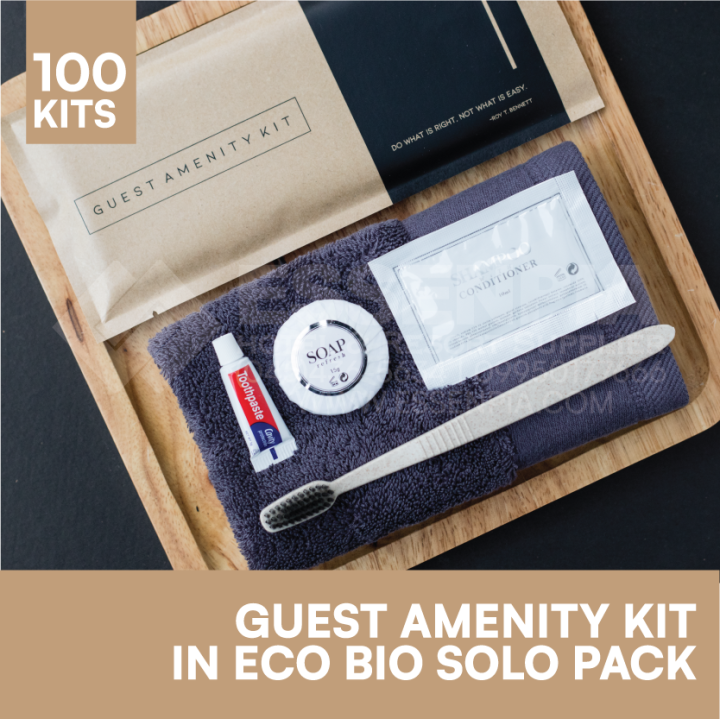 100 PACKS- SOLO ECO BIO Hotel Guest Amenity Kit AIRBNB Guesthouse Motel ...