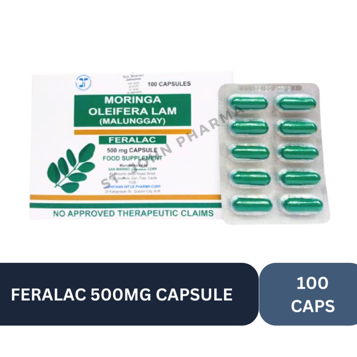 Feralac Malunggay Capsule l 1 box 100 capsules l Expiration Date: July ...