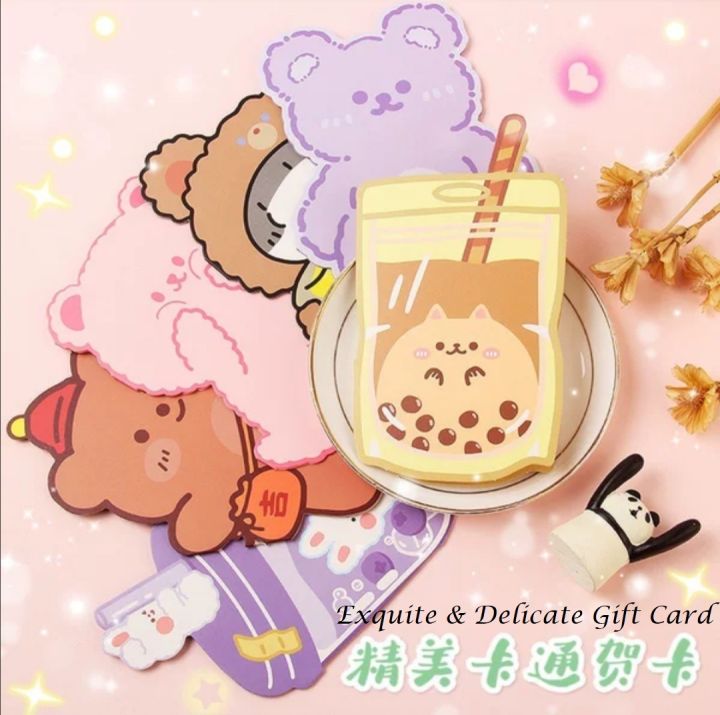Ins Creative Cute Foldable Greeting Card Birthday Card / Wish Card ...