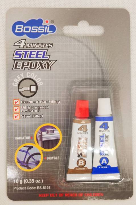Bossil Steel EPOXY กาวปะเหล็ก (สูตรแห้งเร็วภายใน 4 นาที‼️) เชื่อมเหล็ก ...