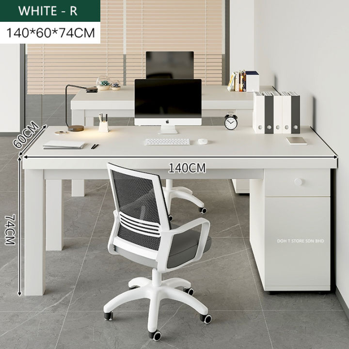 Modern Home Office Table with Drawer Storage 140cm Computer Desks ...