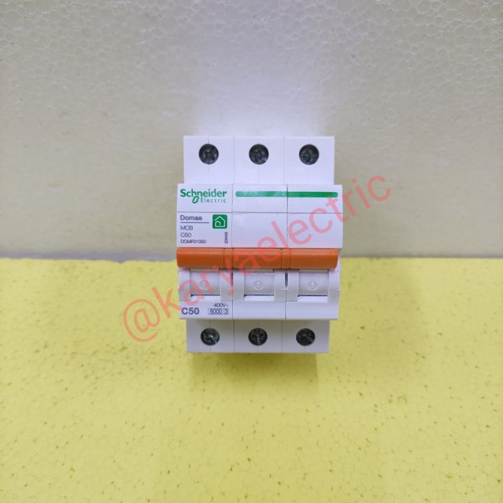 MCB SCHNEIDER 3PHASE 50AMPERE 3P 50A 3 PHASE 50 AMPERE DOMAE ORIGINAL | Lazada Indonesia