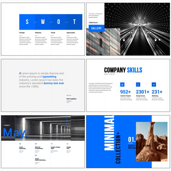 PPT Template 87 pages Simple Work Report High-end Logic Diagram ...