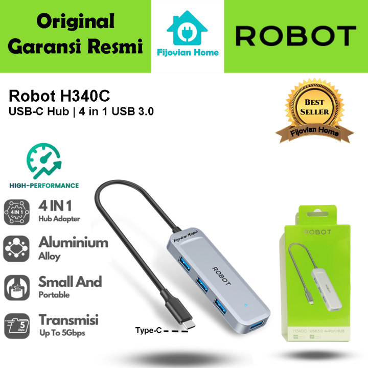 USB Hub Robot H340C 4 in 1 | Type-C to USB 3.0 5Gbps - Original Garansi ... USB Hub Robot H340C 4 in 1 | Type-C to USB 3.0 5Gbps - Original Garansi ...