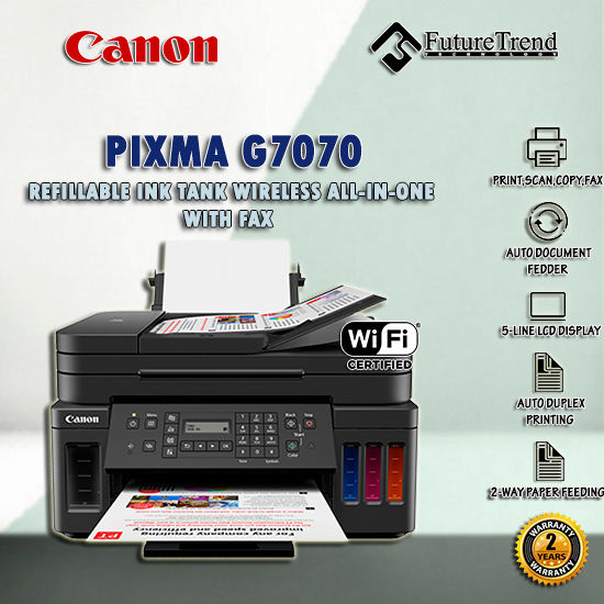 Canon PIXMA G7070 7070 Refillable Ink Tank Wireless All-In-One (Print ...