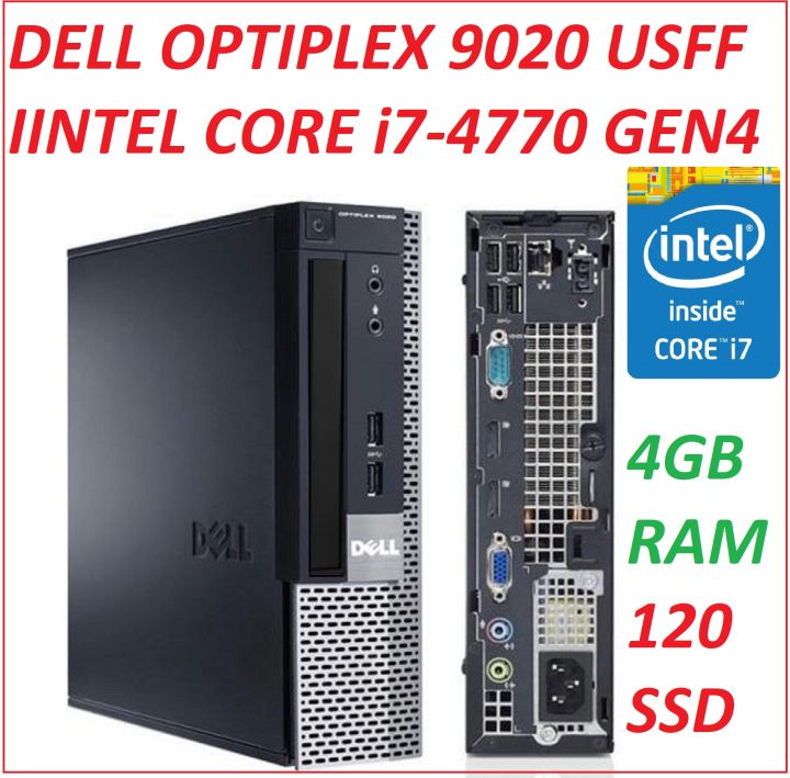Dell OPTIPLEX 9020 USFF ULTRA SMALL FORM [INTEL CORE i7-4770S 4TH GEN/4GB RAM/120GB SSD/ INTEL ...