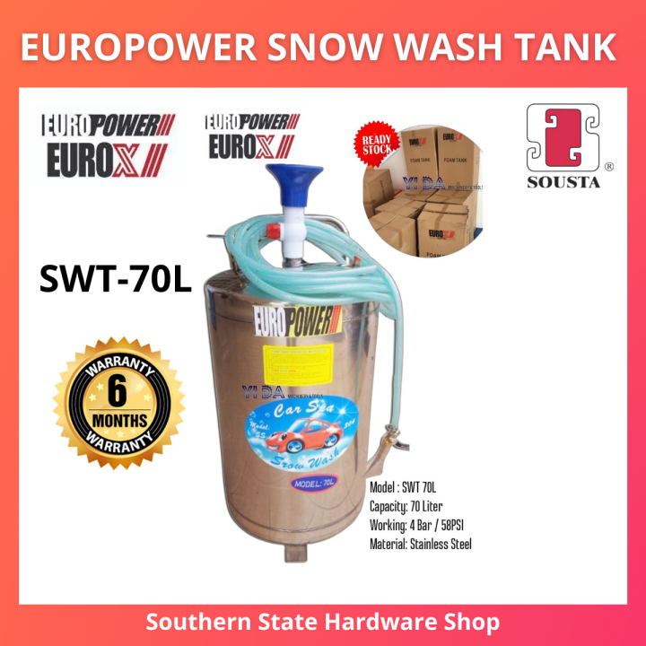 SWT-70L STAINLESS STEEL EUROPOWER SNOW WASH TANK 70L watering system ...
