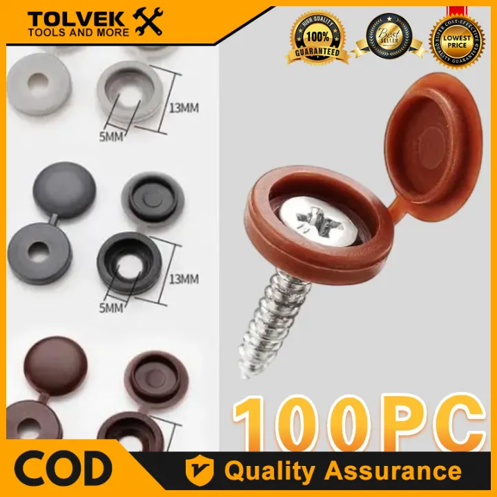 【Delivery Within Two Days】100 Pieces Hinged Screw Cover Caps / Plastic ...