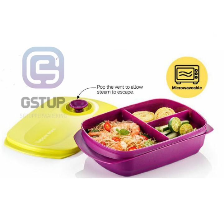 Tupperware Reheatable Divided Lunch Box 1L | Lazada Singapore