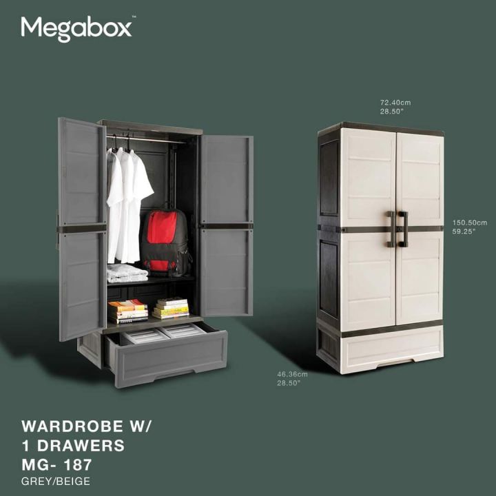 Megabox Wardrobe Cabinet with 1 Drawer MG187 ( Random Color ) | Lazada PH