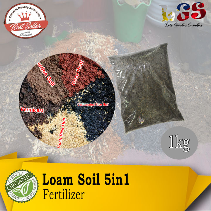 Loam Soil Organic Mix for gardening packed in 1 kilo mixed of vermi ...