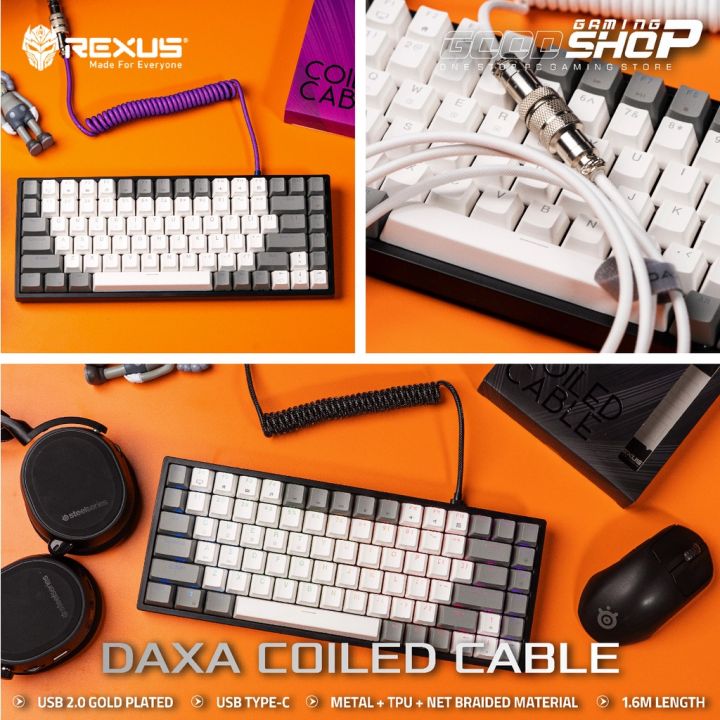 Rexus Daxa Coiled Cable Type C - Keyboard Gaming | Lazada Indonesia