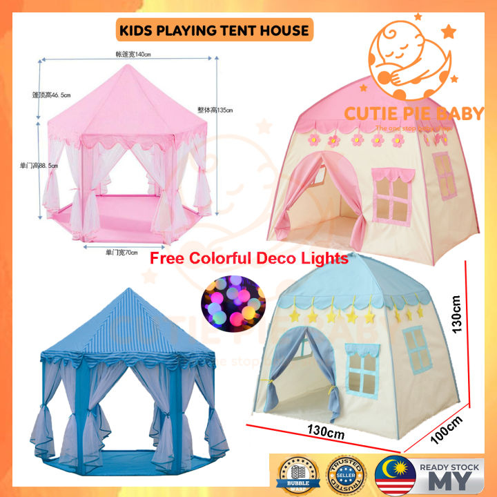Prince & Princess Castle Play Tent for Kids / Khemah /Teepee Tent Large ...