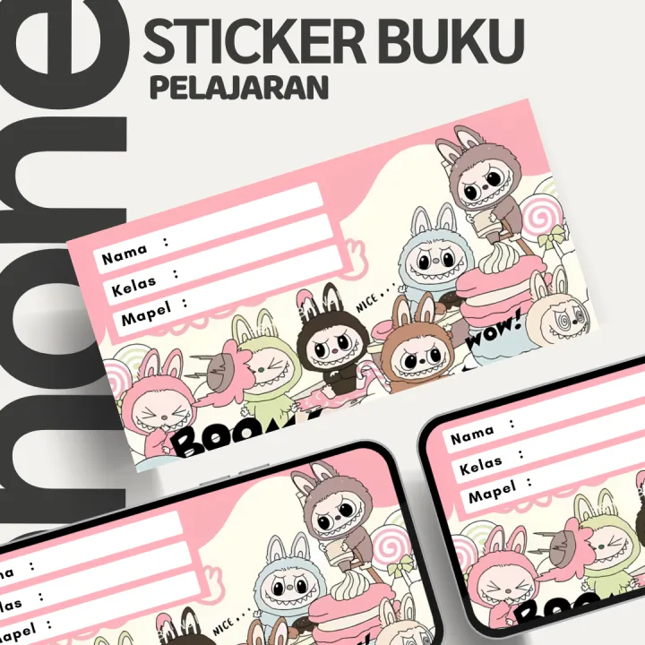 stiker buku pelajaran sekolah sticker buku tulis isi 12 pcs | Lazada ...