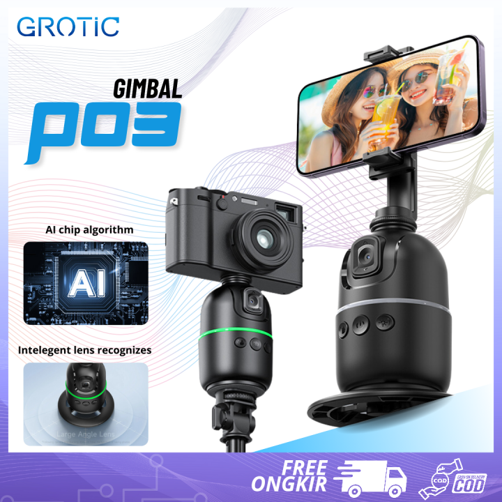 GROTIC Gimbal Handphone Auto Face Tracking Stabilizer 360° With Gesture ...