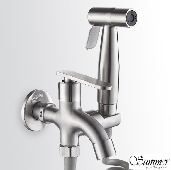 SUS304 stainless steel bathroom faucet bidet spray set dual-purpose tap ...