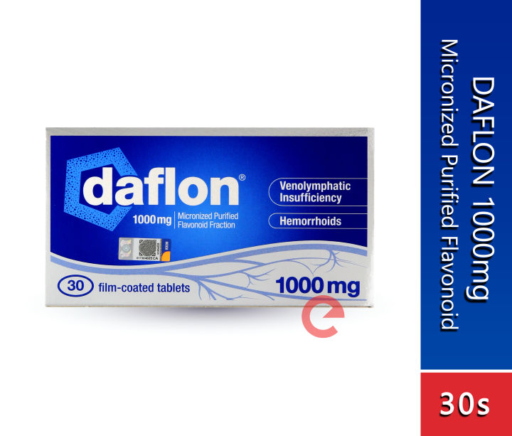 Daflon 1000mg Micronized Purified Flavonoid Fraction Film-Coated Tablet ...