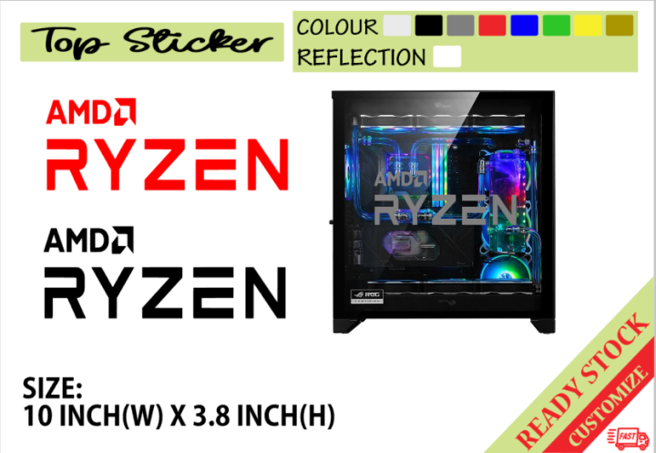 AMD RYZEN STICKER VINYL GAMING CPU LAPTOP DESKTOP COVER STICKER DECAL ...