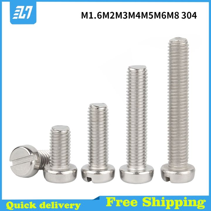Slotted Pan Head Machine Screw Button Head Bolt 304 Stainless Steel M1.6 M2 M3 M4 M5 M6 M8 ...