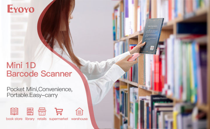 Eyoyo Mini 1D Bluetooth Barcode Scanner, 3-in-1 Bluetooth & USB Wired ...