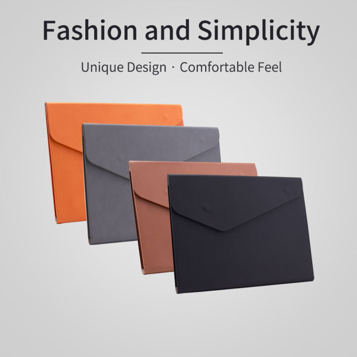 A5 Business File Bag PU Leather Document Pouch Paper Portfolio Contract ...