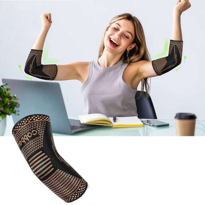 1PCS Copper Compression Sleeve,Tennis Elbow Brace Support Wraps for ...