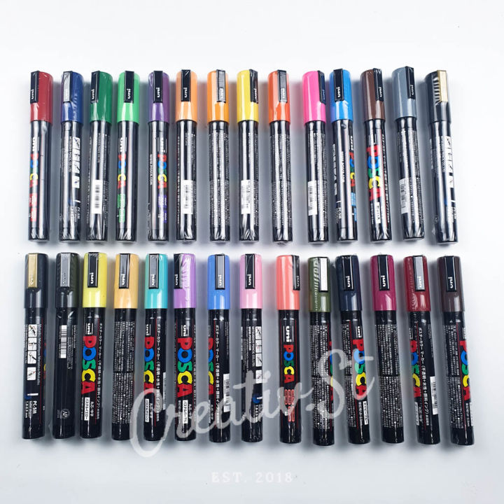 UNI POSCA PC-3M Paint Marker Fine Point Tip (Part 1) Spidol Warna ...