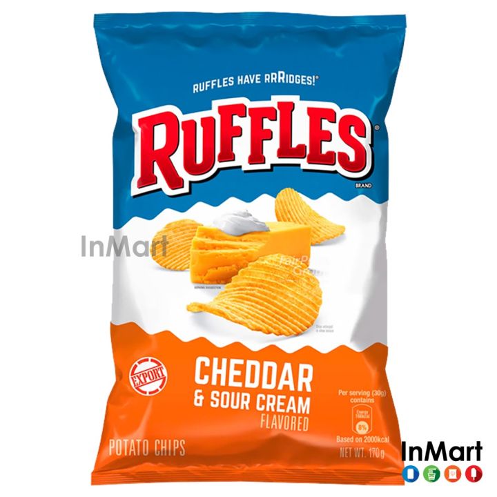 Ruffles Potato Chips Cheddar & Sour Cream 170g 莱芙士马铃薯片 车达奶酪酸奶油味 | Lazada