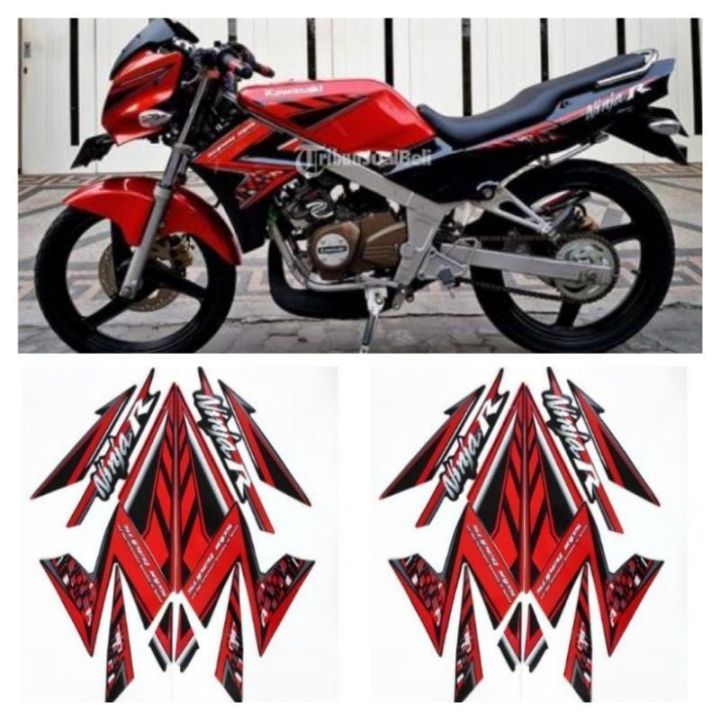 STIKER STICKER STRIPING LIS LES BODY MOTOR KAWASAKI NINJA R 2014 MERAH ...