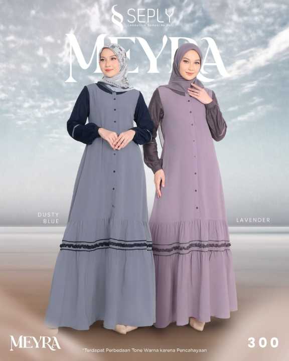 Gamis Seply Meyra 300 Dusty Blue, Lavender | Lazada Indonesia