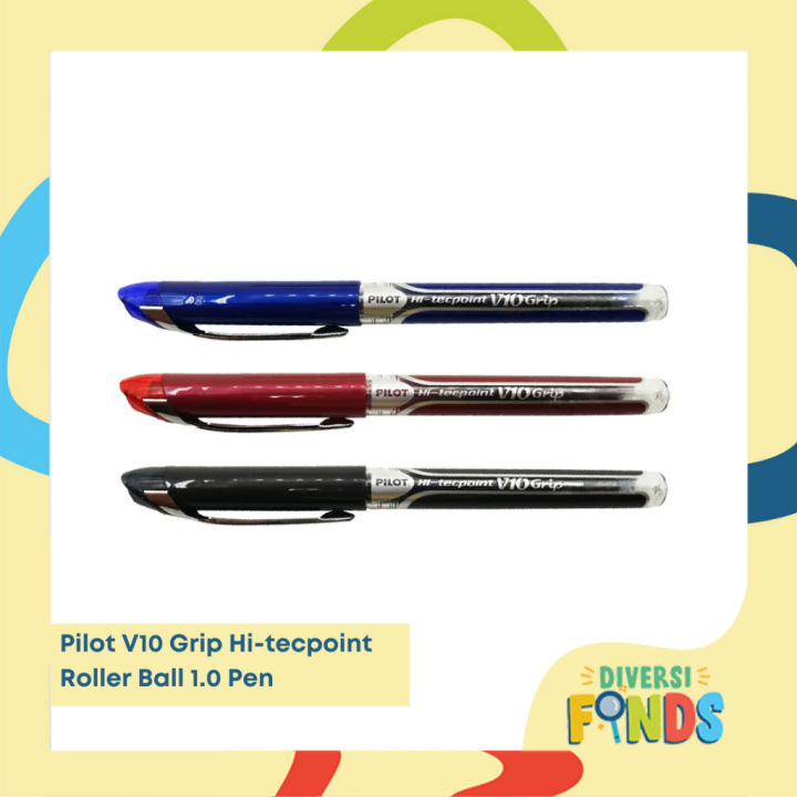 Pilot Hi-Tecpoint V10 Grip Sign Pen Capped and Retractable Type 1.0mm ...