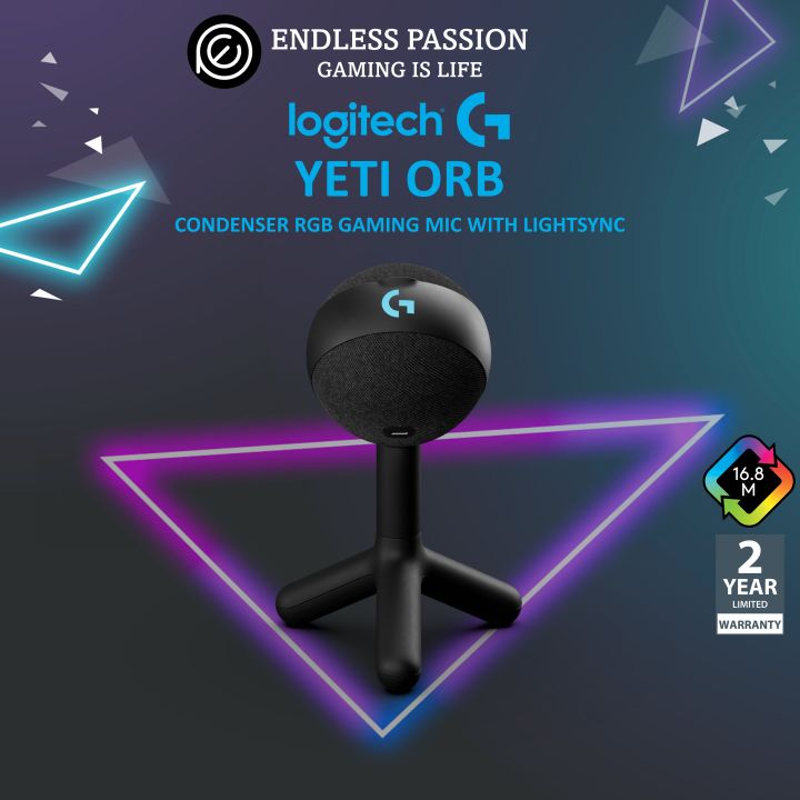 Logitech G Yeti Orb Condenser RGB Gaming Microphone with Lightsync ...