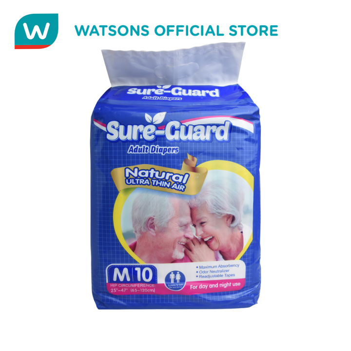 SURE GUARD Adult Diaper Medium 10s | Lazada PH