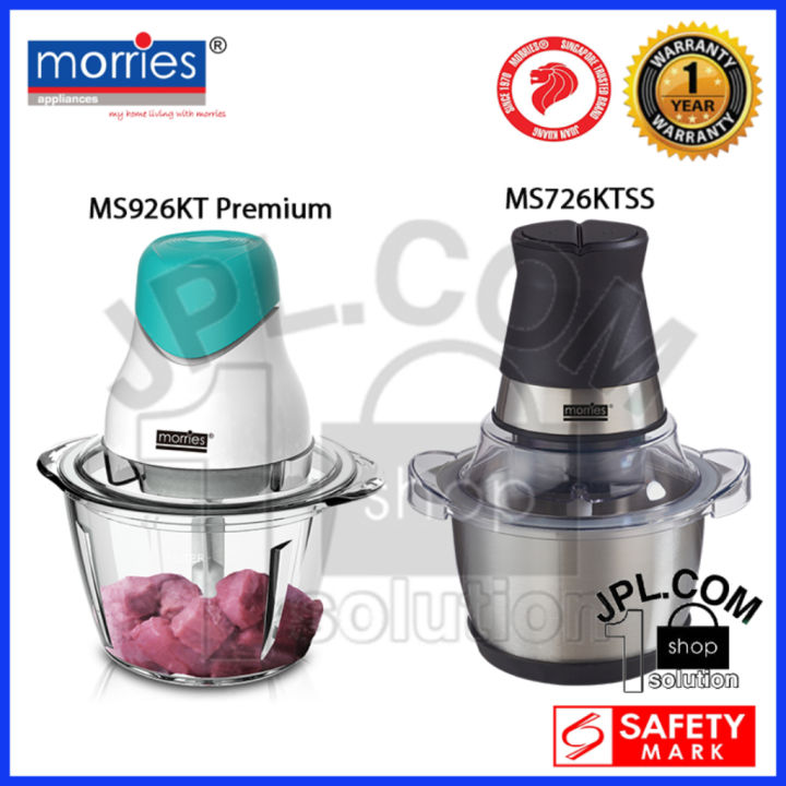 Morries 1L Mini Chopper MS926KT Premium/ Electric Chopper MS726KTSS (Grinder / Mincer/ Shredder ...