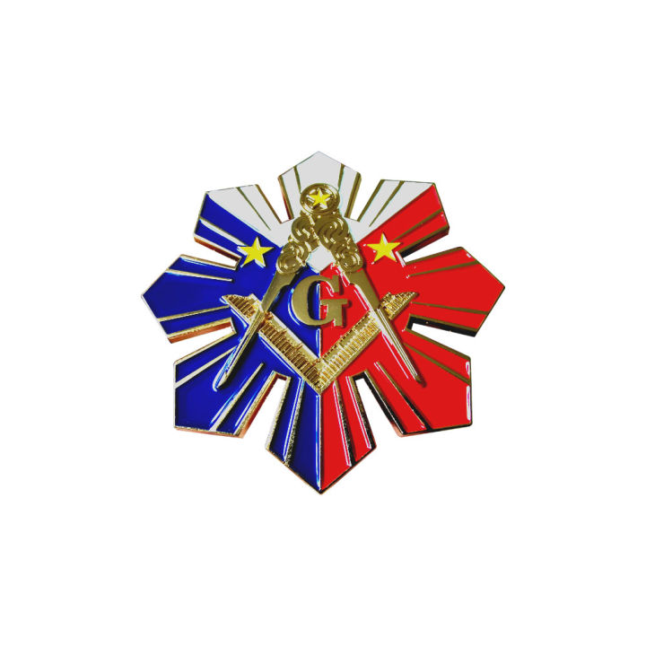 1inch metal The Fraternal Order Of Freemason and Philippine Flag Pin ...