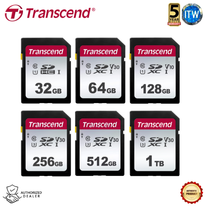Itw | Transcend SDXC/SDHC 300S Memory Card (32GB / 64GB / 128GB / 256GB / 512GB / 1TB) | Lazada PH