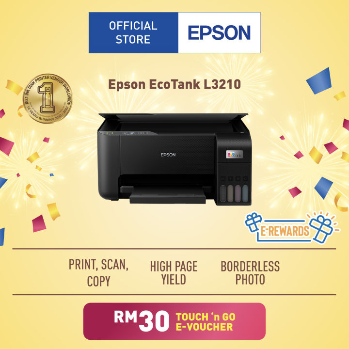 Epson EcoTank L3210 (Black) / L3216 (White) A4 All-in-One Ink Tank Printer with Ultra-High Page ...