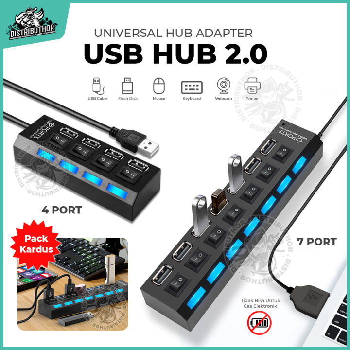 USB HUB tombol on off adapter Port Usb portable colokan Sambungan untuk ...
