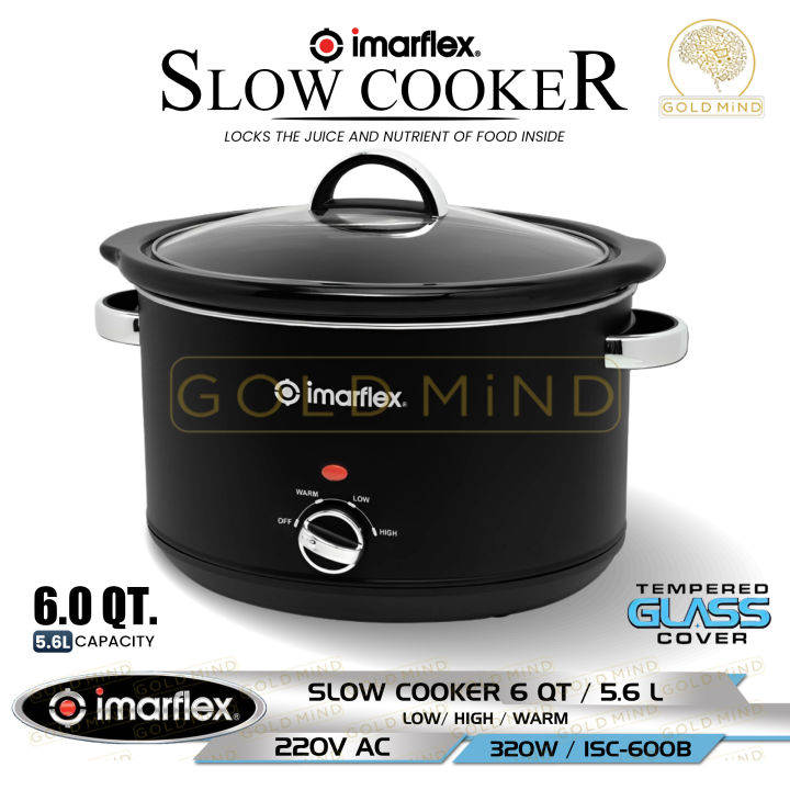 IMARFLEX Slow Cooker 2.5 and 5.6 Liters Capacity 320 WATTS (With Cool ...