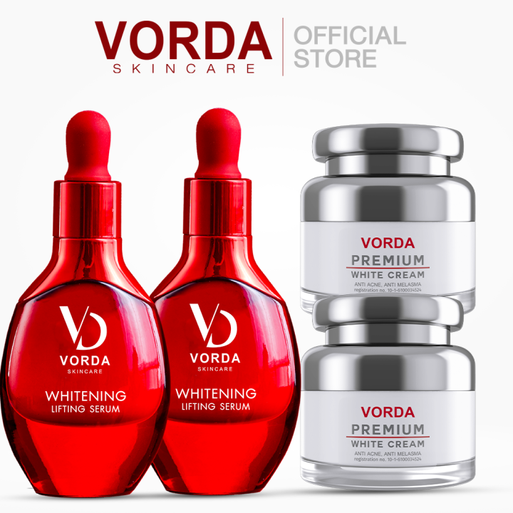 Vorda เซรั่มลดเลือนริ้วรอย 2 ขวด ครีมน้ำนมข้าวพรีเมี่ยม 2 ขวด | Lazada.co.th