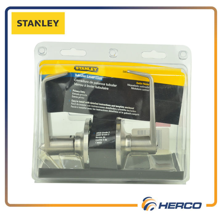 Stanley S1-2041-150R/L S839522 Tubular Lever Lock Bath (Privacy Entry ...