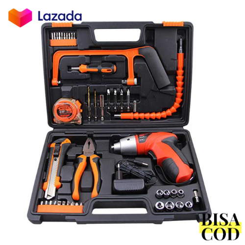 Set Bor Listrik Gergaji Tang Screwdriver 47 in 1 / Bor Listrik Lengkap ...