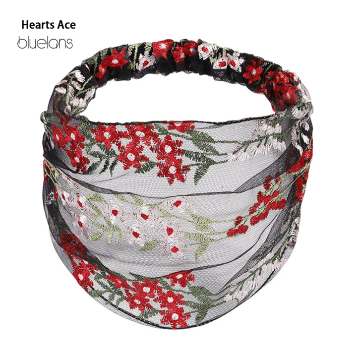 Wide elastic ribbon embroidered with cute female floral patterns ...