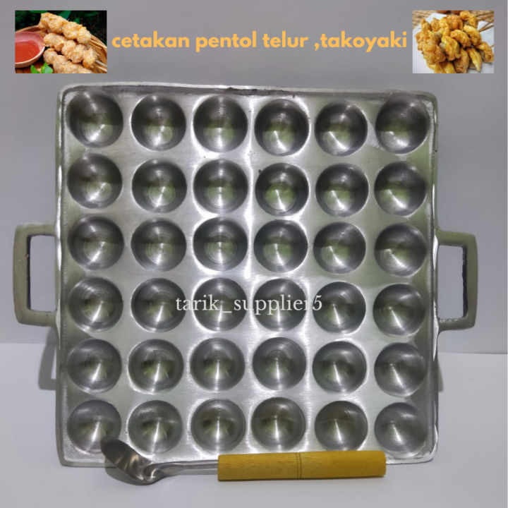 Termurah~ Cetakan takoyaki mini 36 lubang, cetakan pentol telur ...