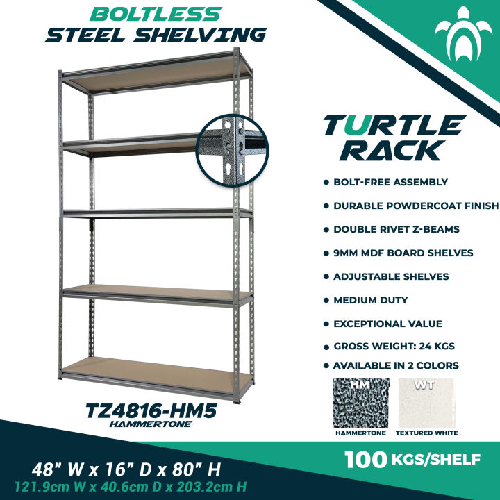 500kg Boltless Steel Storage Shelf 5 Layer Adjustable Metal Rack Mdf ...