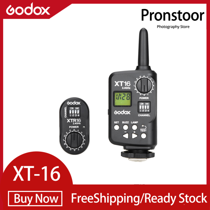 Godox XT-16 Wireless 2.4G Remote Control Flash Trigger + Receiver for Photography Witstro Flash ...