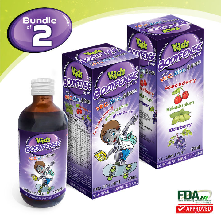 2 Kids Bodyfense Syrup 120ml Vitamin C, Zinc and Iron with Immune ...