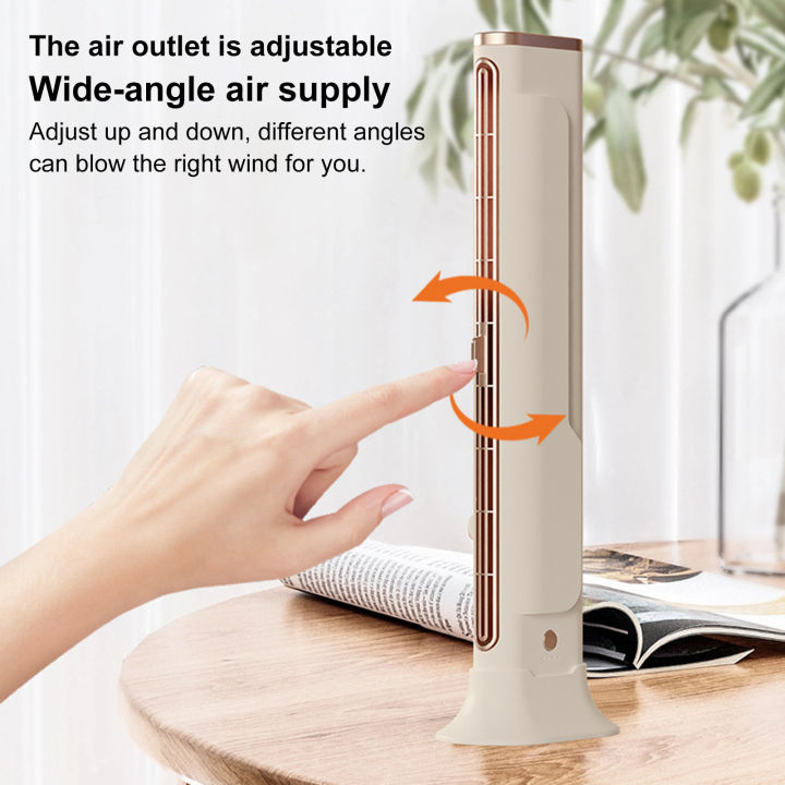 Bladeless Tower Fan Desktop Fan Portable Rechargeable Tower Fan with ...