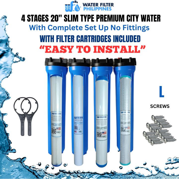 Water Filtration System Top Selling 4 Stages 20" Slim Type City Water ...